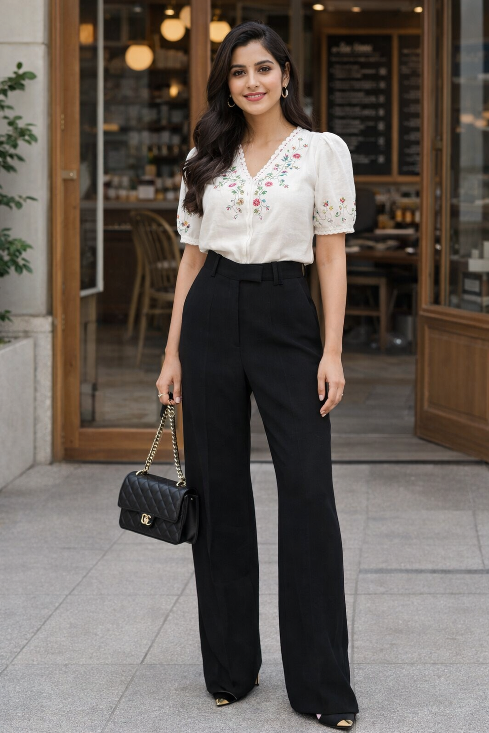 Black Side Hook Trousers ( Jet Black ) – Stella