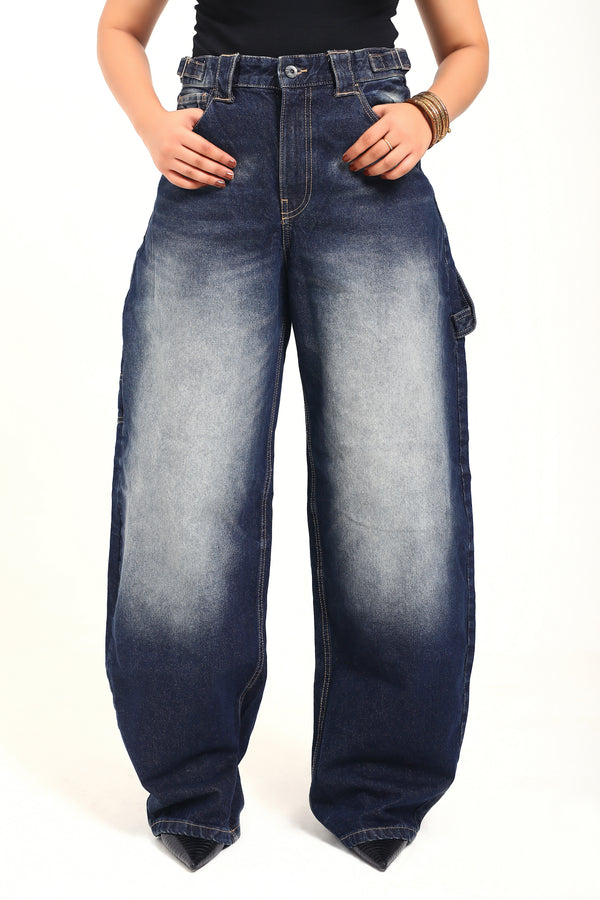 Washed Blue Adjustable waist Denim – Stella